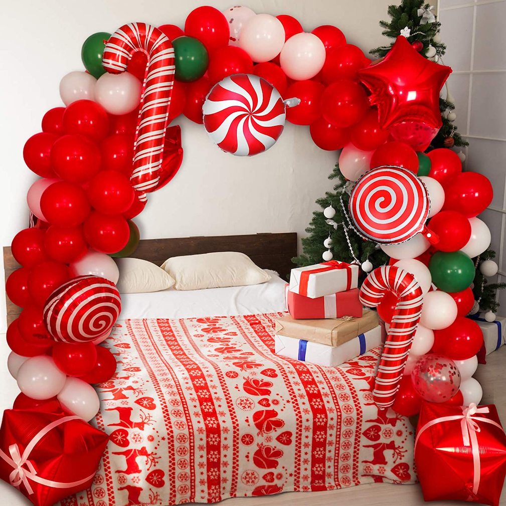 Kit Christmas Balloon Arch Garland, 200 Unidades De Confete Em Folha De ...