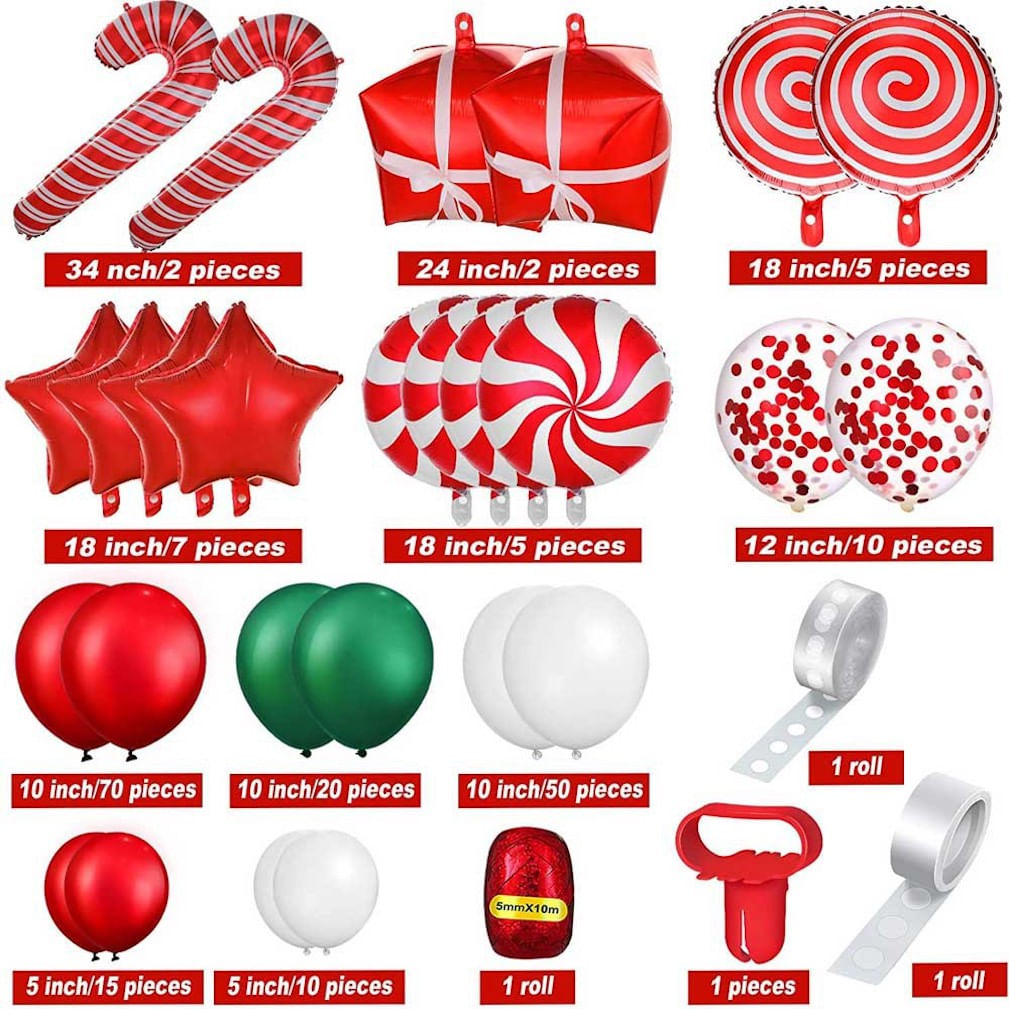 Kit Christmas Balloon Arch Garland, 200 Unidades De Confete Em Folha De ...
