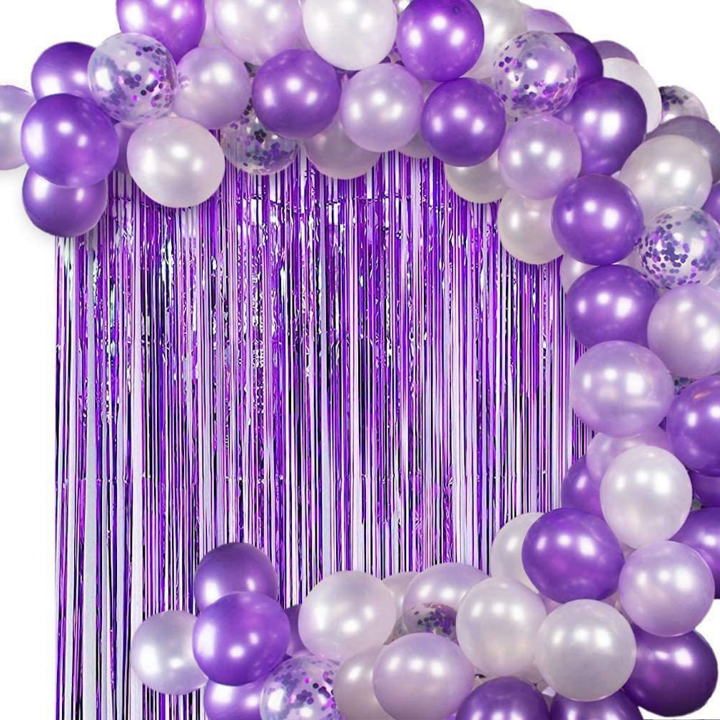 Kit Balloon Arch: Balões De Confete De Látex Para Festas, Roxos, 114 ...
