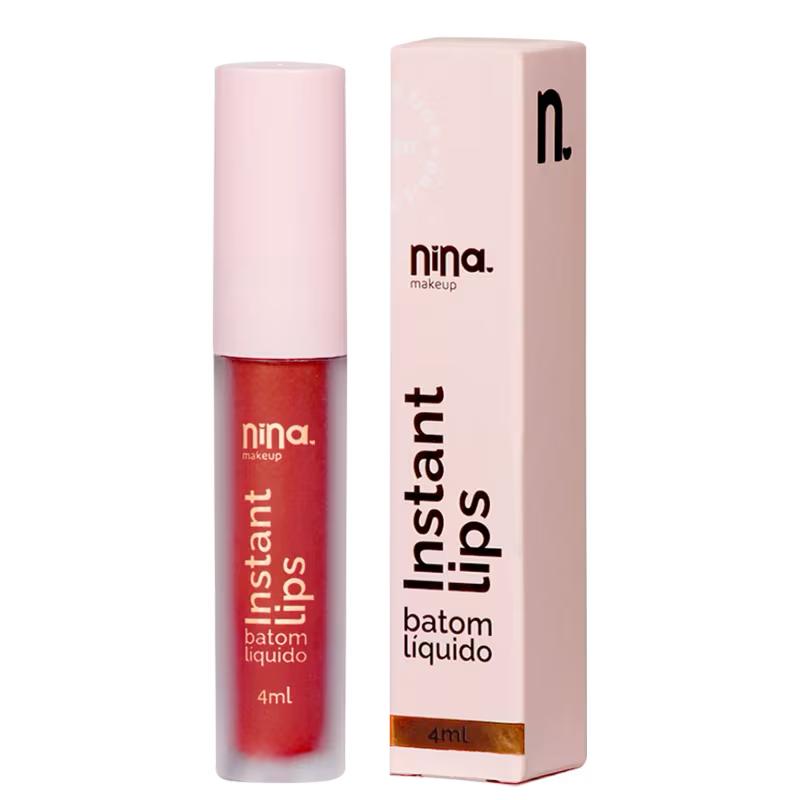 Nina Makeup Instant Lips Rubi Batom Líquido 4ml - Carrefour