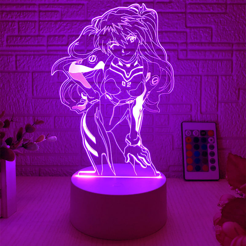 Luz Noturna 3d Neon Genesis Evangelion Asuka Langley Anime - Carrefour