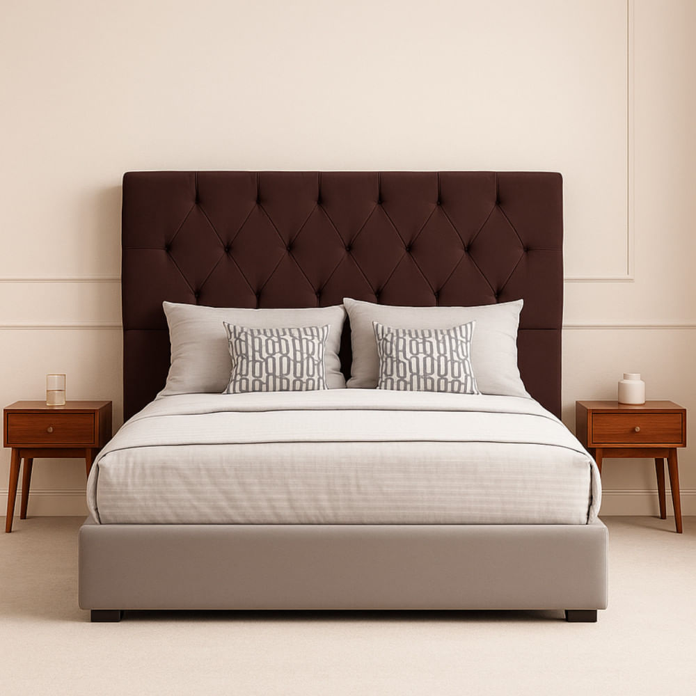 Cabeceira Para Cama Queen Julia Sued Marrom Idf Decor - Carrefour