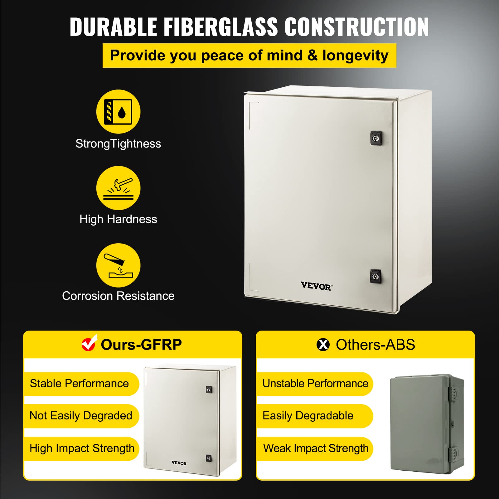 Caixa De Vedação Elétrica Vevor Fiberglass Ip66 60x50x23cm - Carrefour