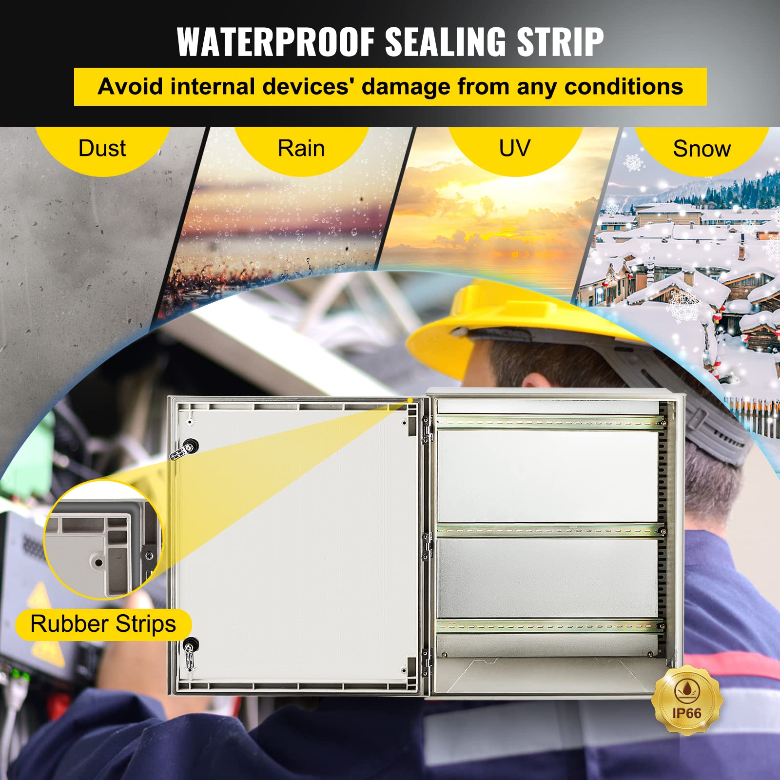 Caixa De Vedação Elétrica Vevor Fiberglass Ip66 60x50x23cm - Carrefour