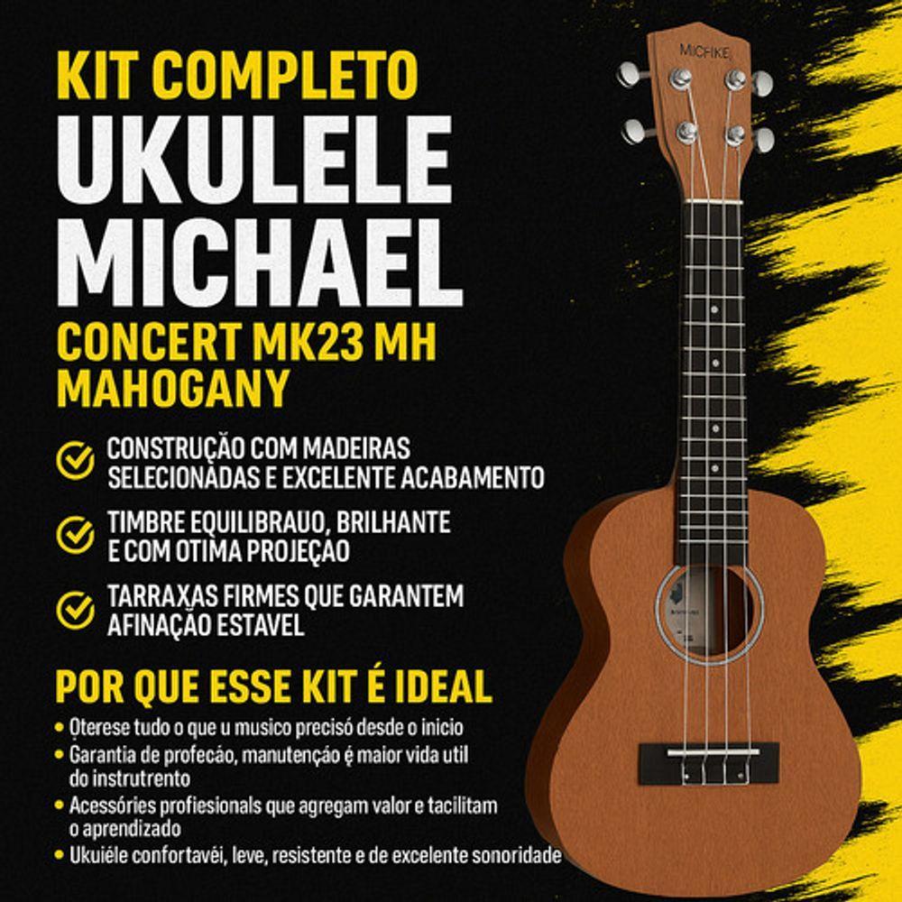 Ukulele Michael Concert Mk23 Mh Mahogany - Carrefour