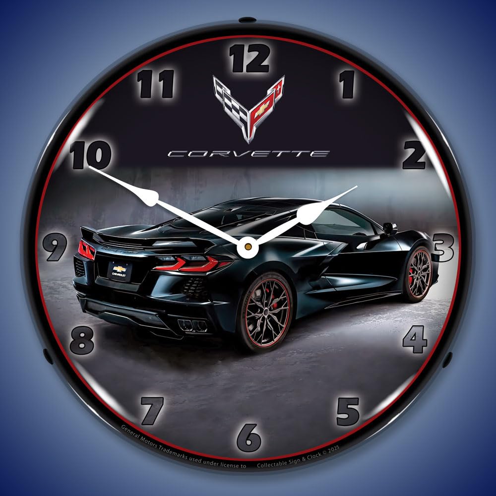Reloj Coleccionable Con Letrero Y Luz Led C8 Corvette - Carrefour