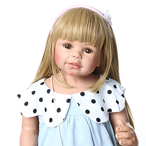 Boneca Infantil Reborn Pinky Reborn 70 Cm Com Vestido Azul 3,5 Kg ...