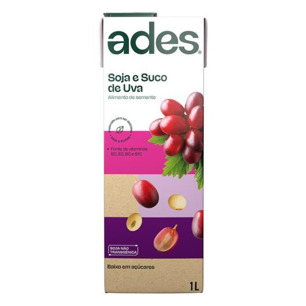 Bebida À Base De Soja Sabor Uva Ades 1l - Carrefour