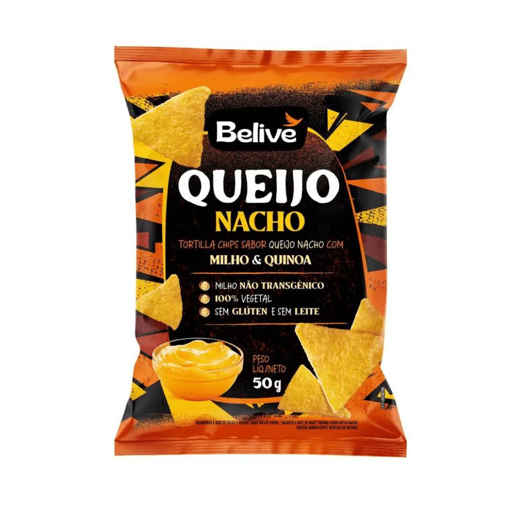 Snack Tortilla Sabor Queijo Nacho Belive 50g - Carrefour
