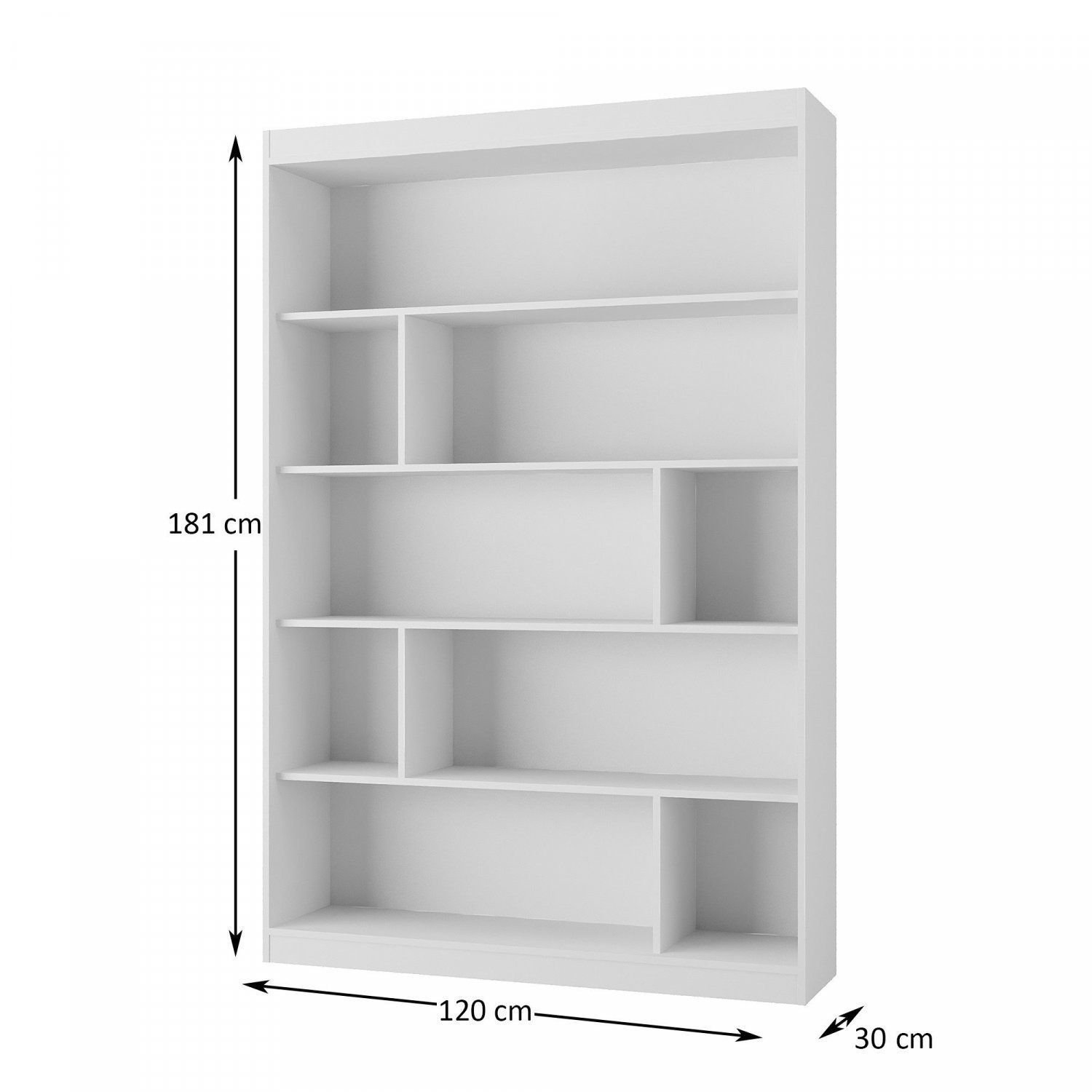 Estante De Livros 120cmx181cm 4 Prateleiras Home Office Yescasa Branco ...