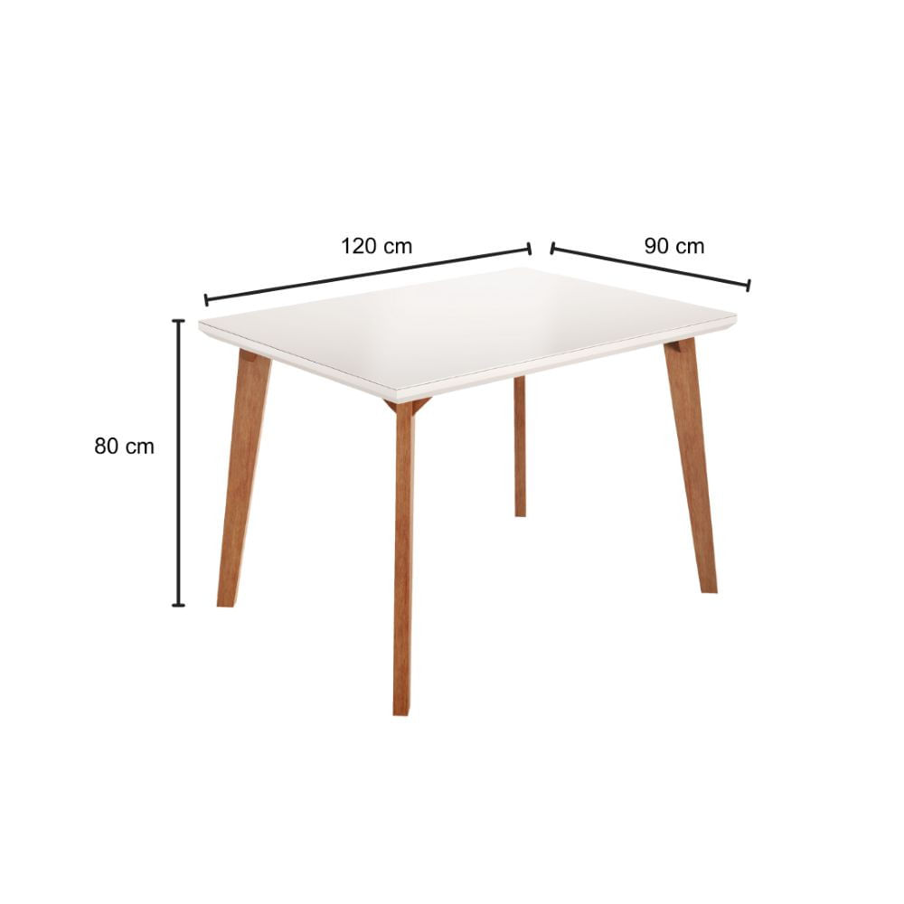 Mesa De Jantar 120cm Tampo Com Vidro Dubai Madetal - Carrefour
