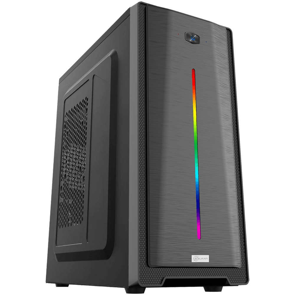 Gabinete Gamer Kalkan Veld Lite Rgb S/fan S/fonte Atx Midtower Fita Led ...