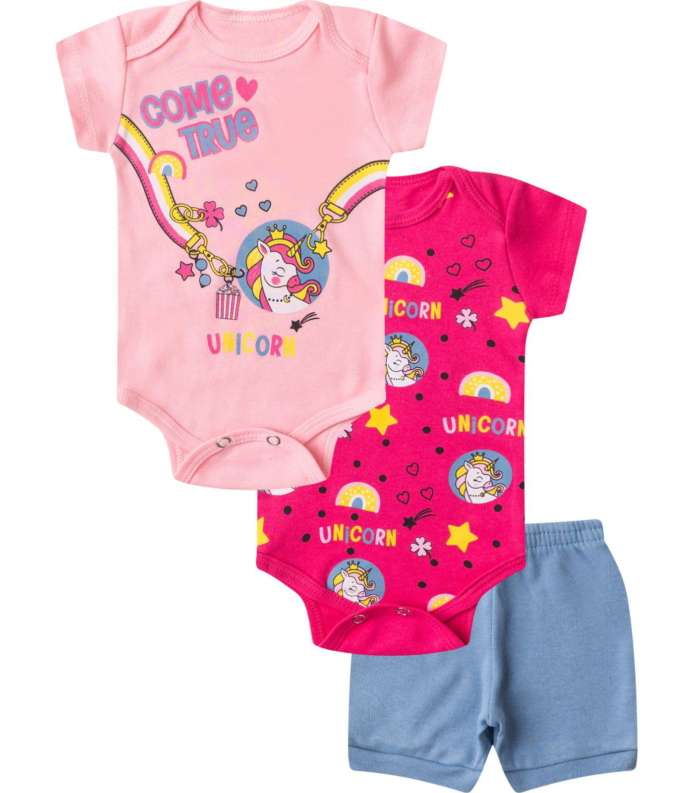 Kit Body Infantil Curto 3 Peças Select Rosa GG - Carrefour