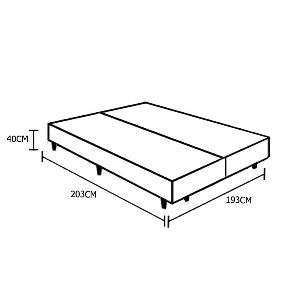 Cama Box King Bipartido Homequeen Sintético Cinza Estrutura Em Madeira ...