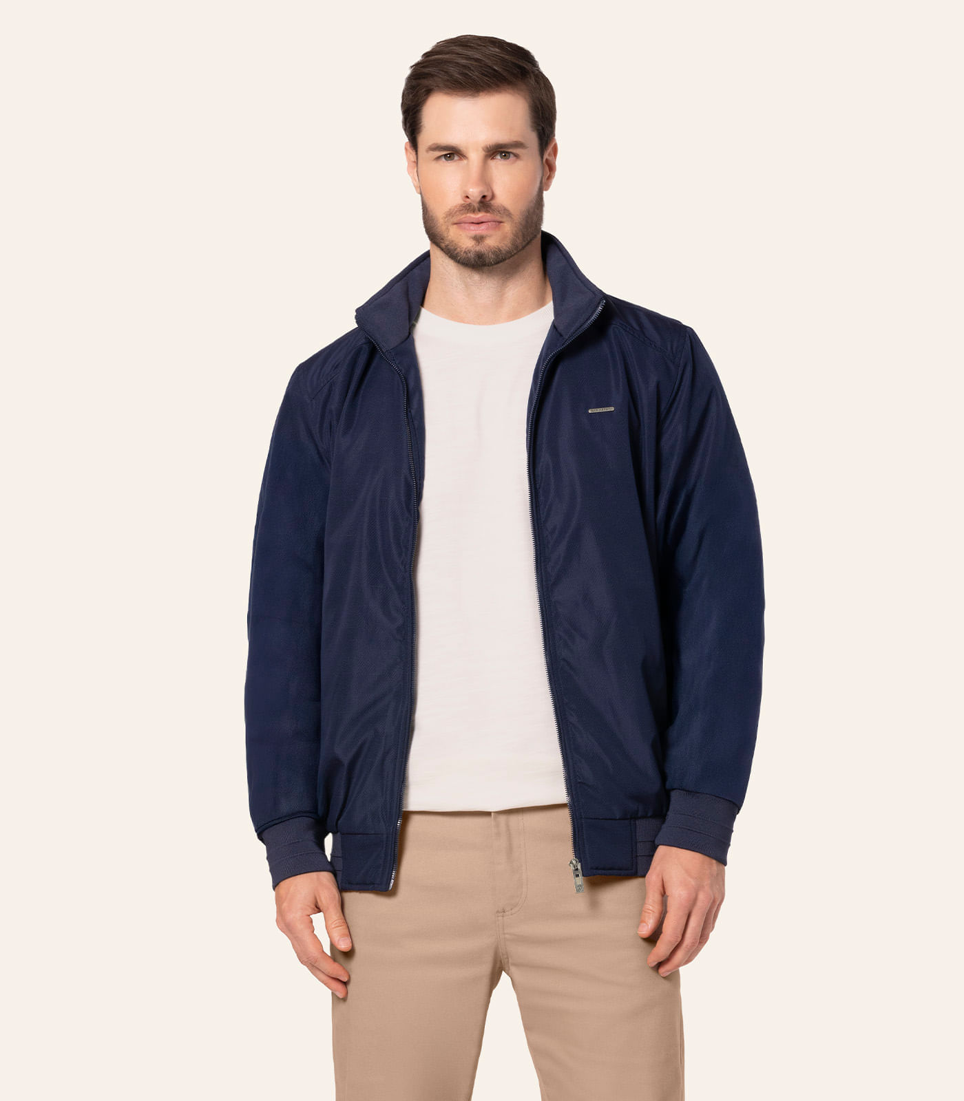 Jaqueta Masculina Microfibra Forrada Diametro Azul P - Carrefour