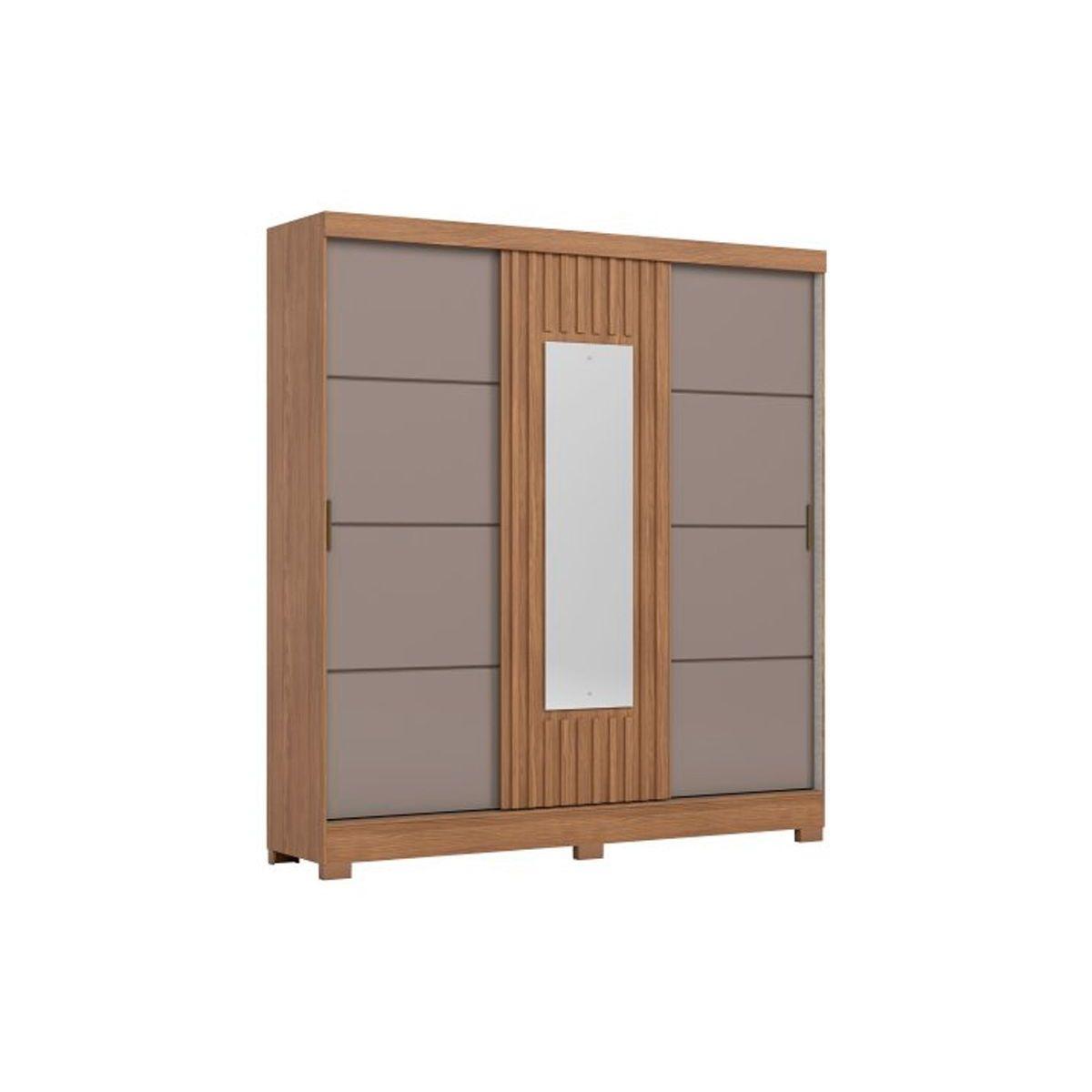 Guarda Roupa Solteiro 3 Portas Correr B376 Nature/Avela Henn - Carrefour
