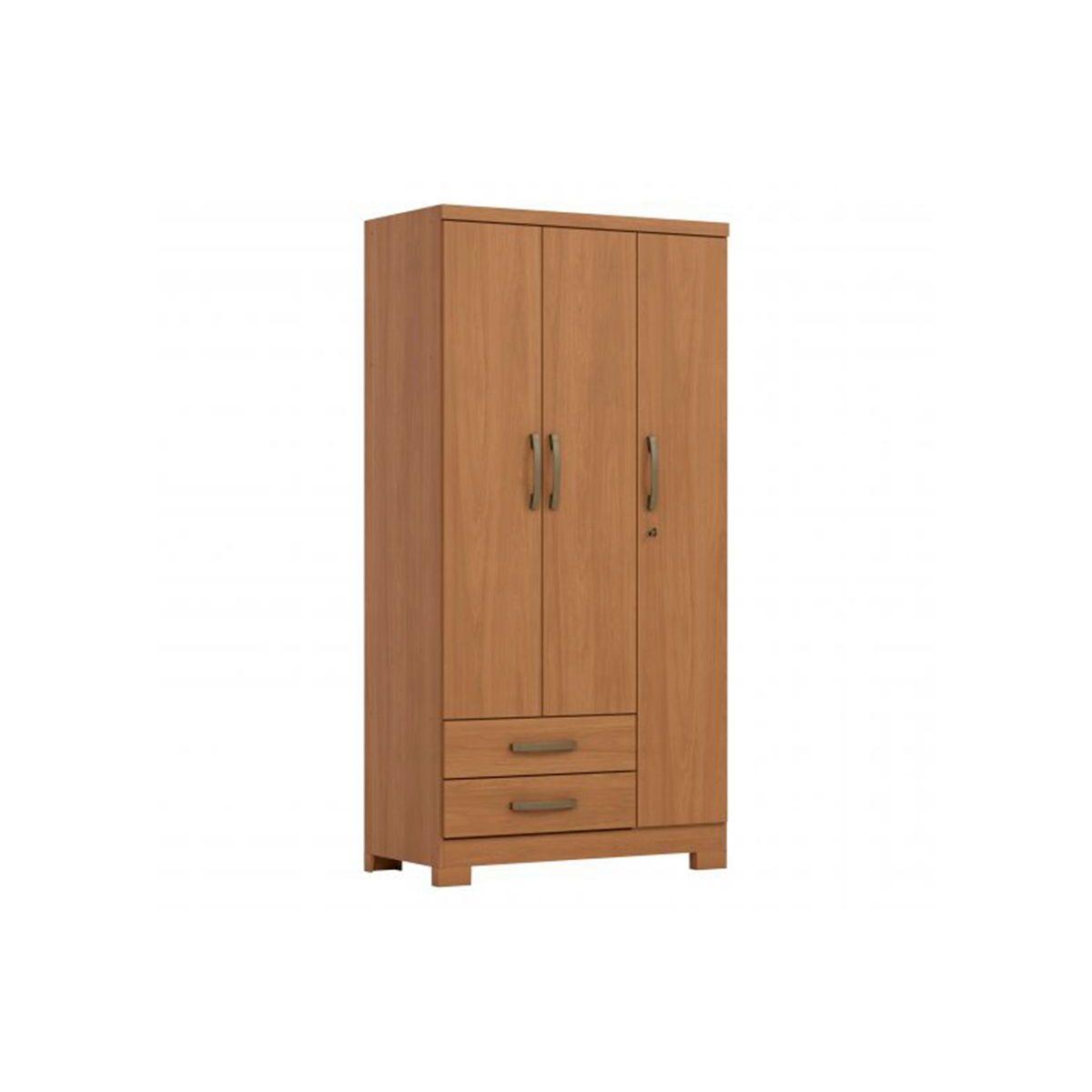 Guarda Roupa Solteiro 3 Portas C/pés Açaí Cinamomo Henn - Carrefour