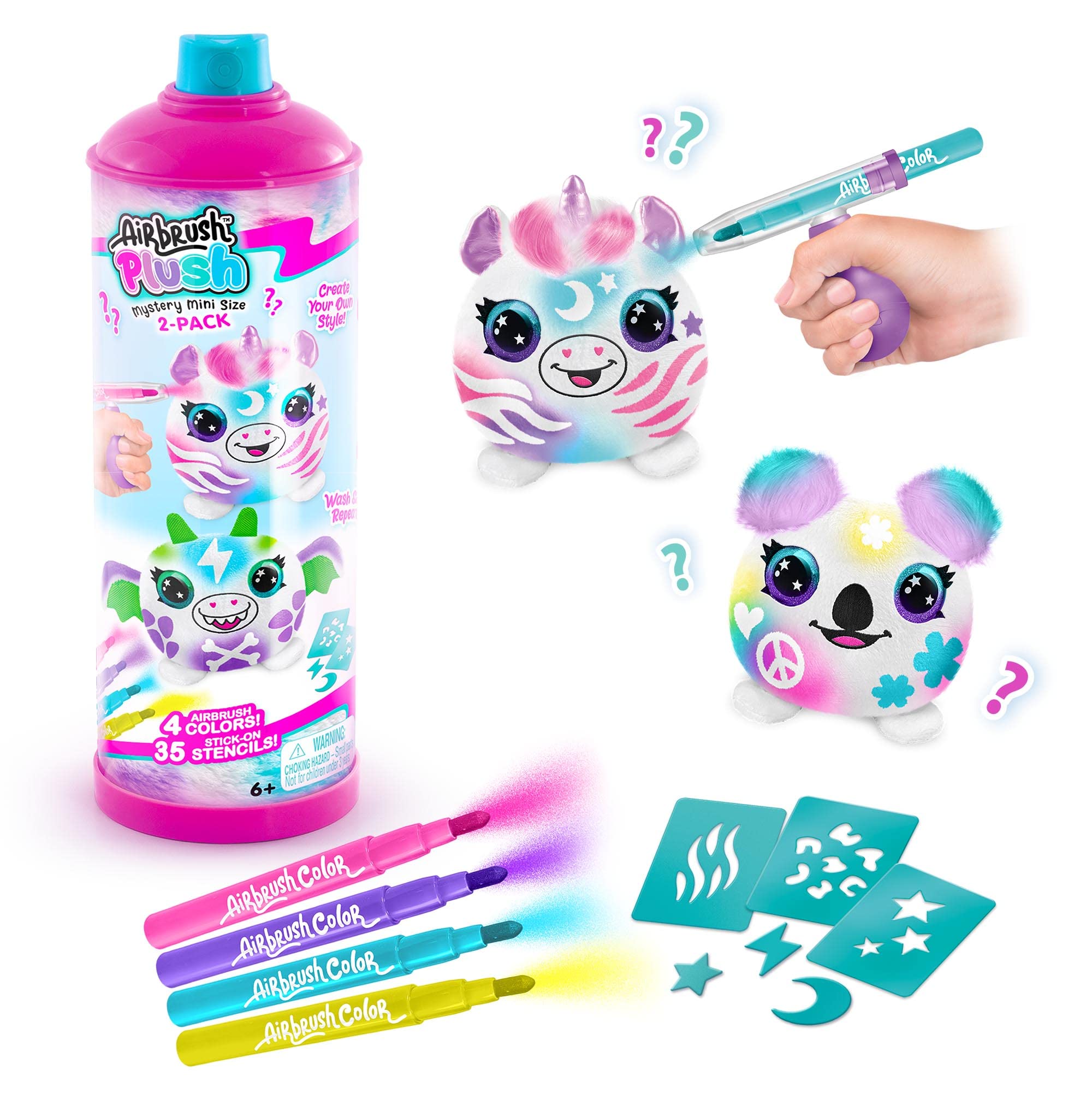 Toy Canal Toys Personalize Airbrush Plush Mini Mystery, Pacote Com 2 ...