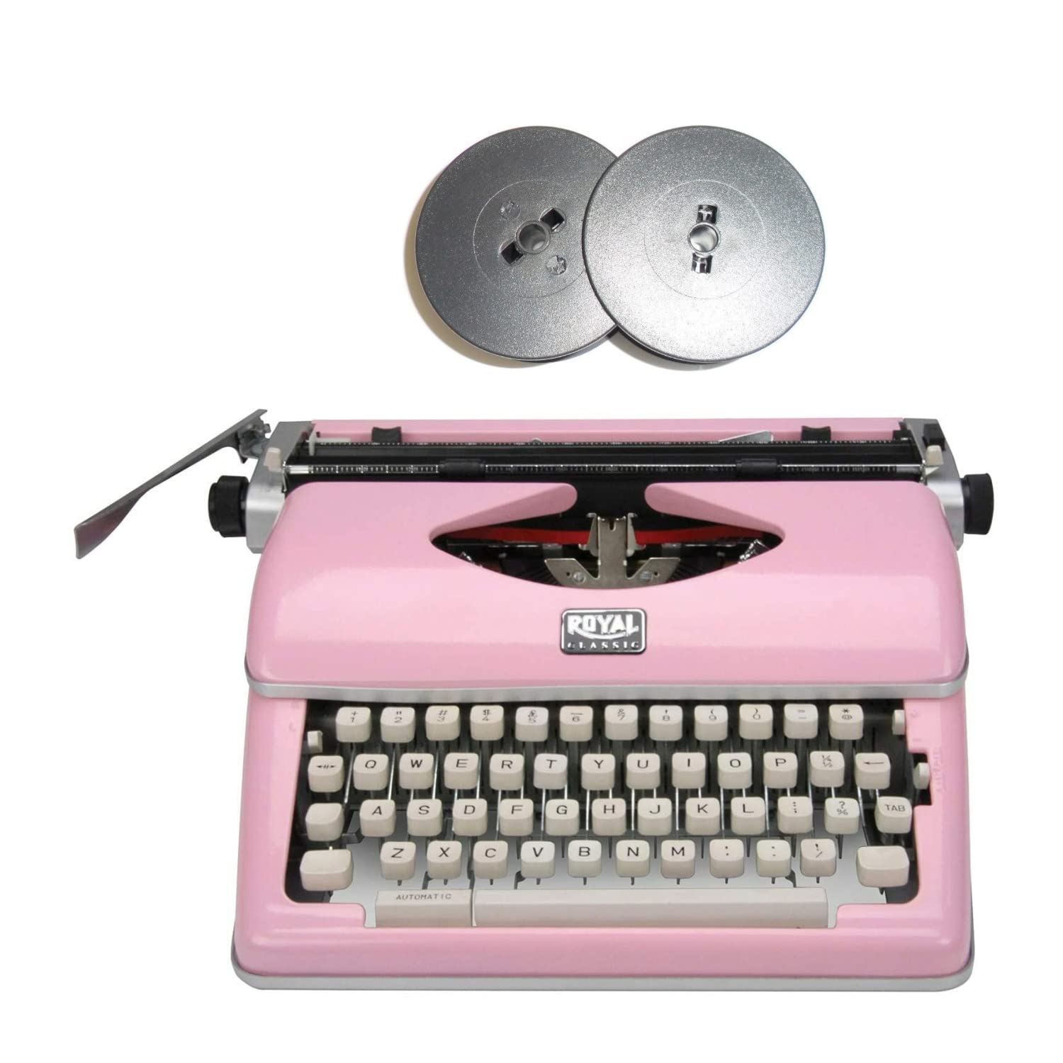Máquina De Escrever Royal Classic Portátil Manual Retrô Rosa + Fita ...