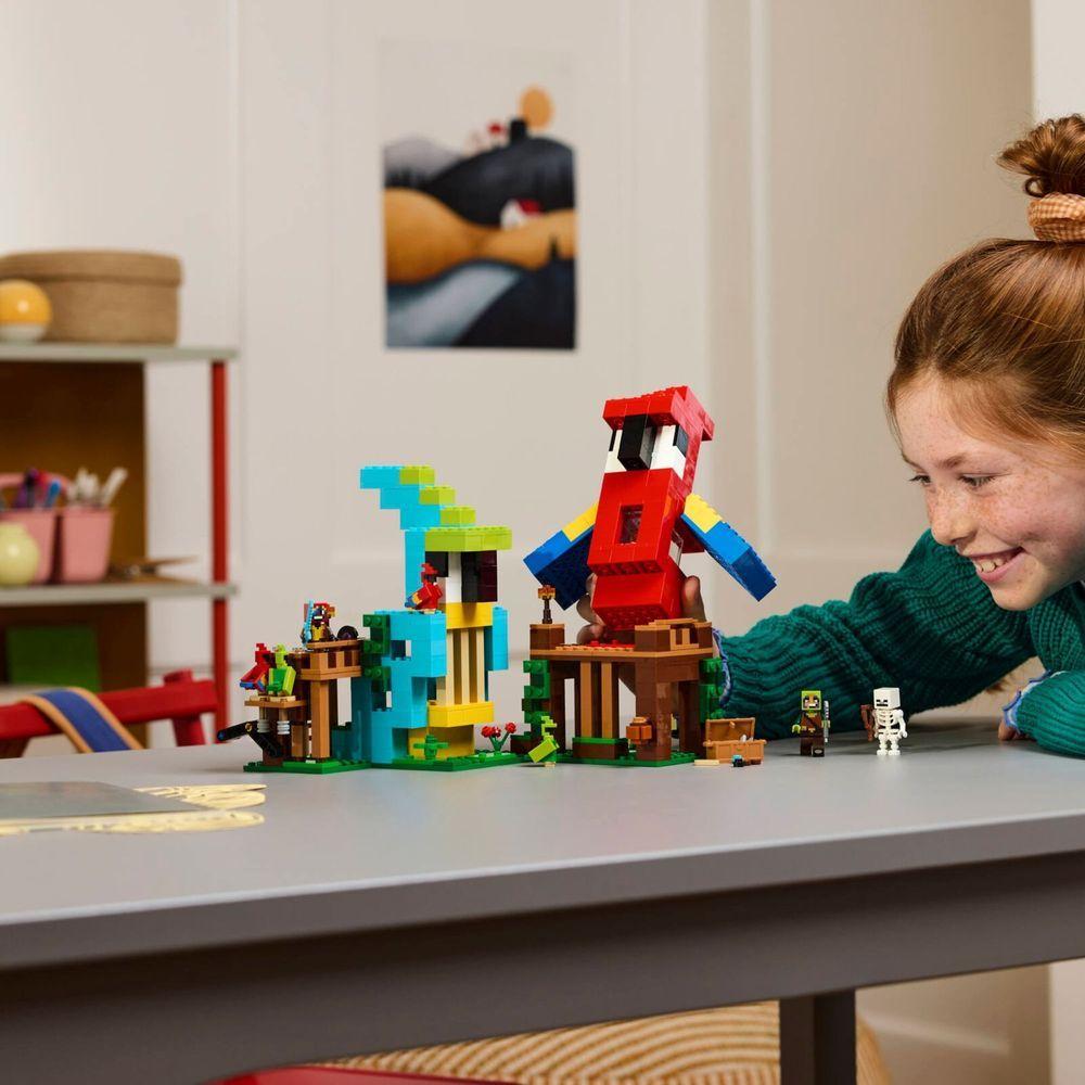 Conjunto De Construção Lego Minecraft As Casas Dos Papagaios 21282 Com ...