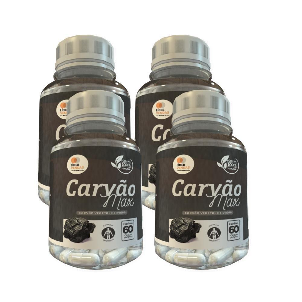 Carvão Vegetal 60 Caps 500mg Kit Com 4 Potes - Carrefour