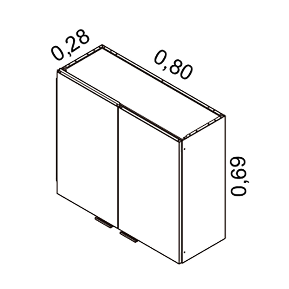 Armário Aéreo Itatiaia Exclusive 80cm 2 Portas Preto Matt - Carrefour