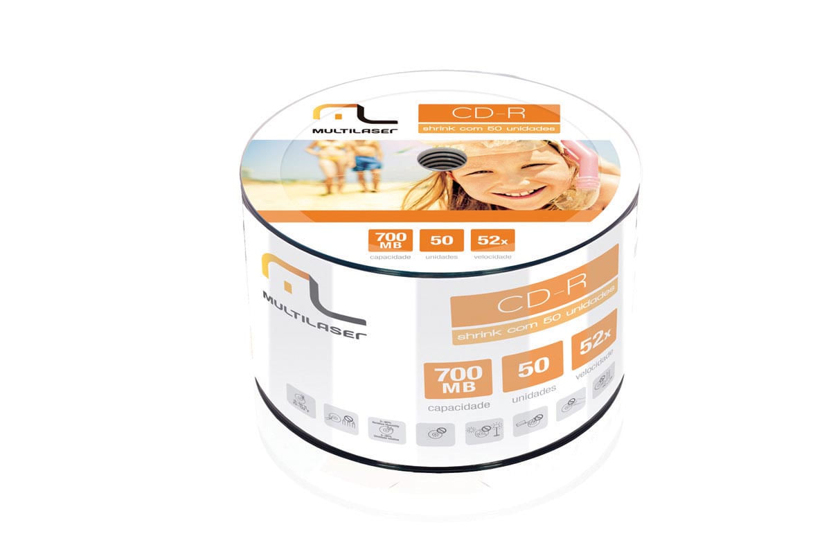 CDR Multilaser CD051 Logo Tubo com 50 700MB - Carrefour