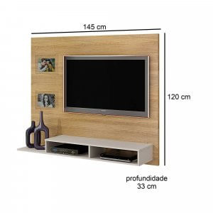 Painel Para Tv Até 46 Polegadas 2 Prateleiras Hades Valdemóveis Cinamomo/off White - Carrefour