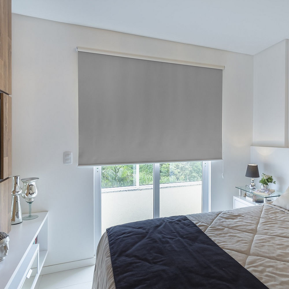 Persiana Rolo (2,40Larg. x 2,50Alt.) Tecido Blackout cinza - Vogaflex ...