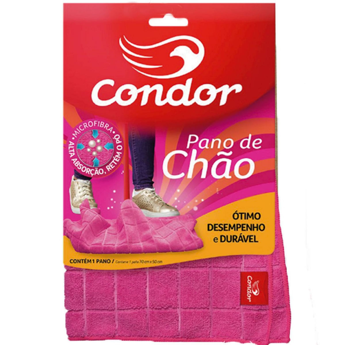 Pano de Chão Microfibra Condor 1676 Rosa- Carrefour - Carrefour