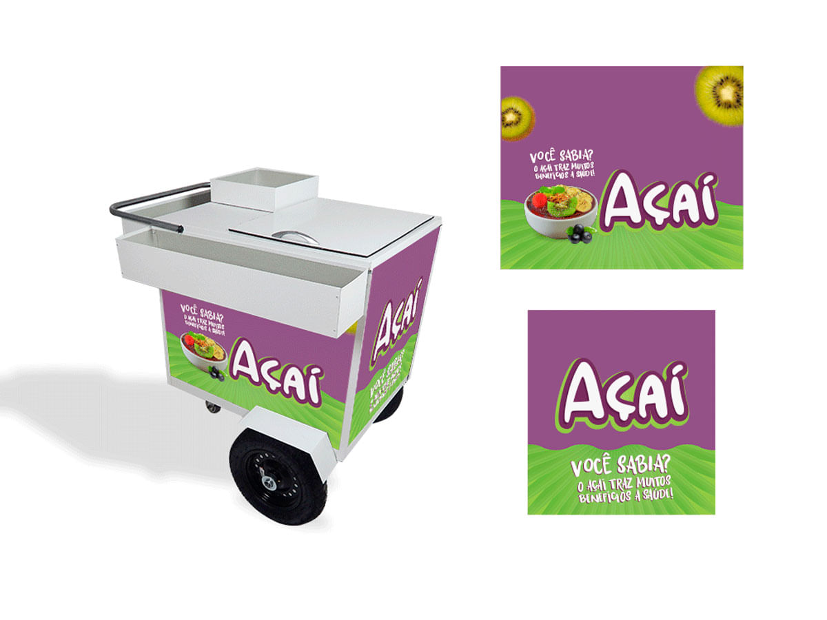 Carrinho de Açai + Roda 12'Pneumática + Rodízio - Carrefour - Carrefour