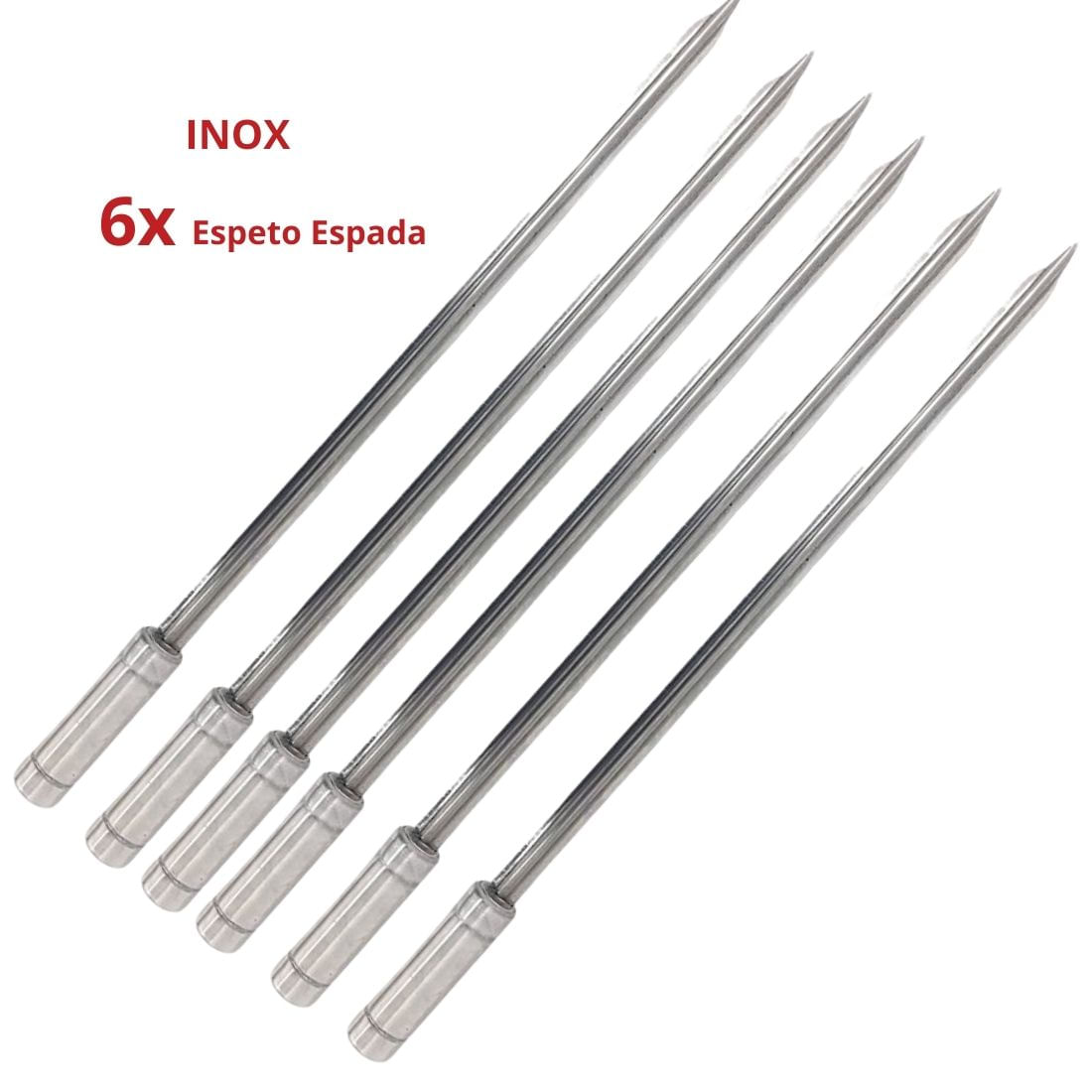 Kit 6 Espetos De Inox 60cm Forte E Resistente Churrasqueira - Carrefour