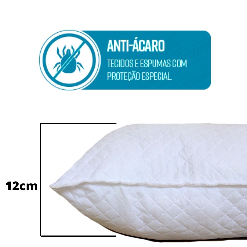 Travesseiro Antialérgico Siliconado 50cm X 70cm Branco - Carrefour