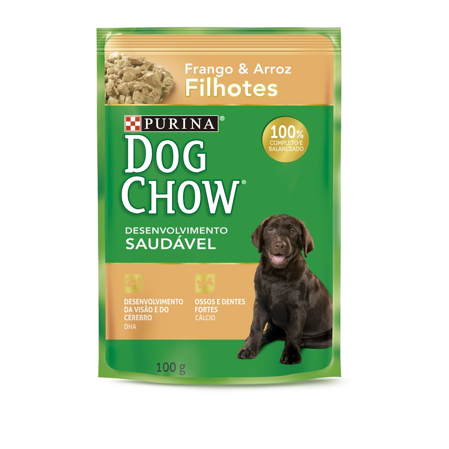Ração Úmida Dog Chow para Cães Filhotes sabor Frango 100g - 1 unidade ...