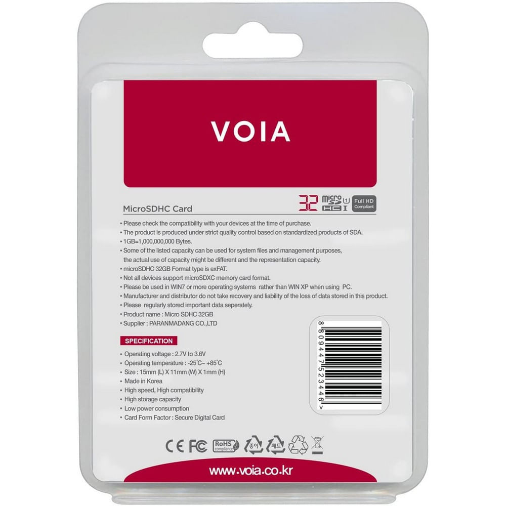 Cartão De Memória Micro Sd 32gb Com Adaptador Voia - Carrefour