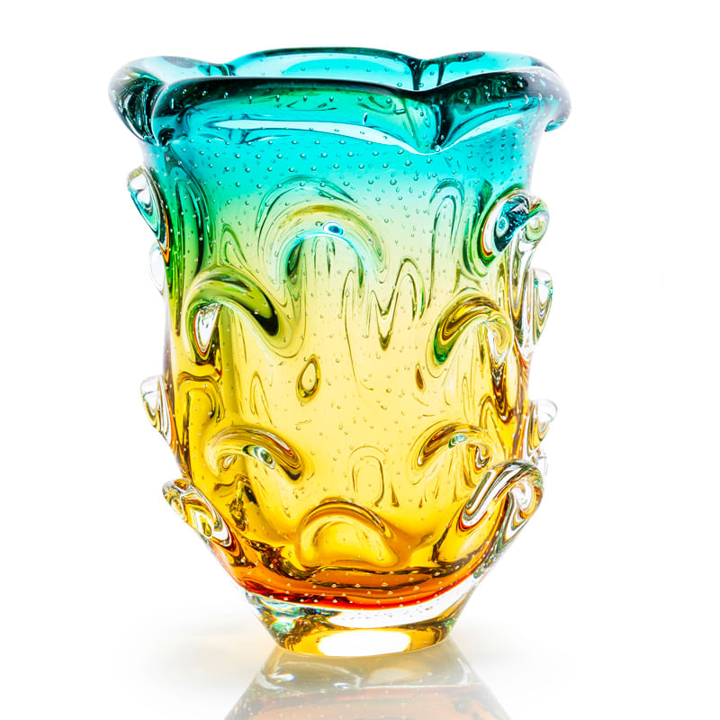 Vaso Em Cristal Murano Esmeralda E Âmbar São Marcos - Carrefour