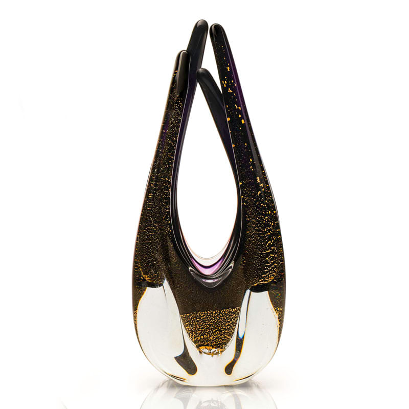 Escultura Em Cristal Murano Preto E Ouro 24 K São Marcos - Carrefour