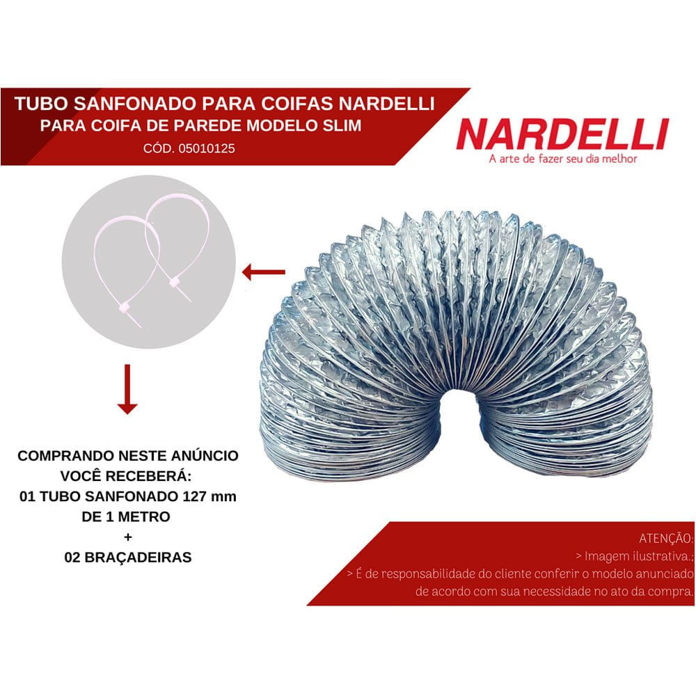 Tubo Sanfonado de 1 metro com saída de 127mm para Exaustor Metálico ...