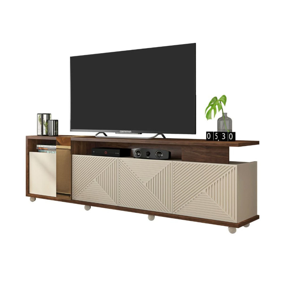 Rack para TV até 75 Polegadas 4 Portas 2 Nichos Columbus Caemmun ...