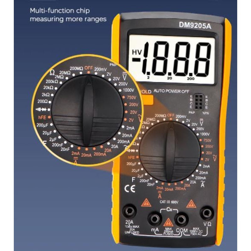 Multímetro Digital Dm9205a Portátil Profissional Medidor Lcd De ...