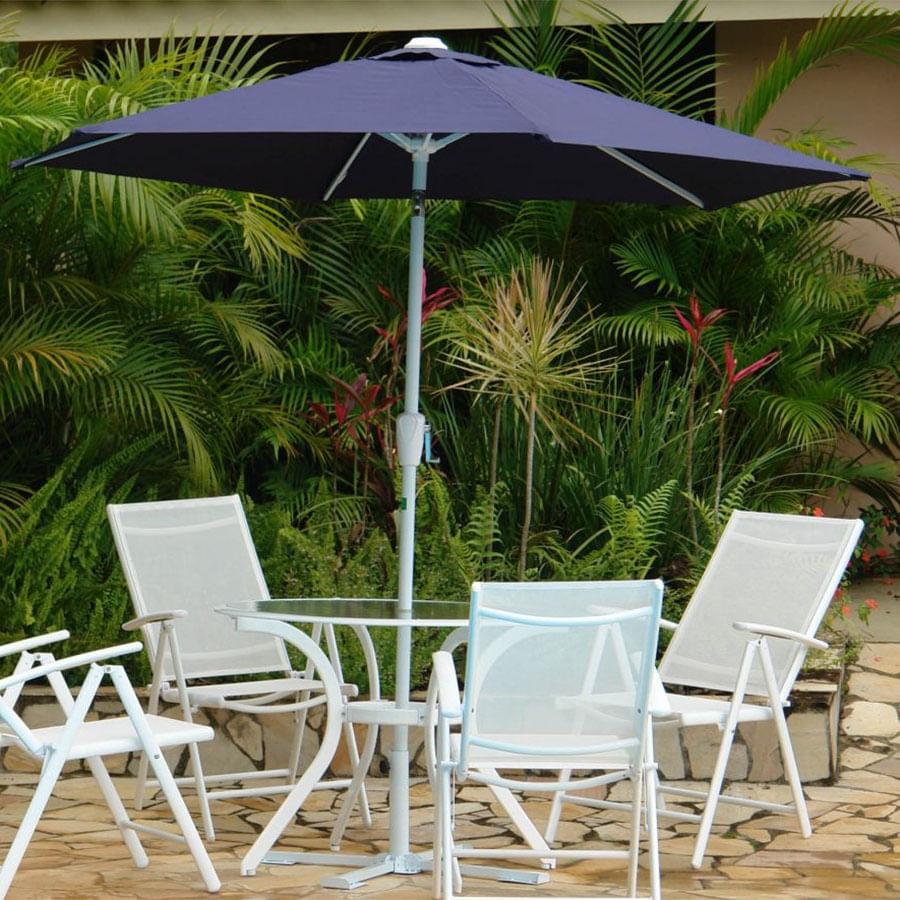 Ombrelone Milano 270 Poliéster Oxford Mastro Em Alumínio Nautika - Azul ...