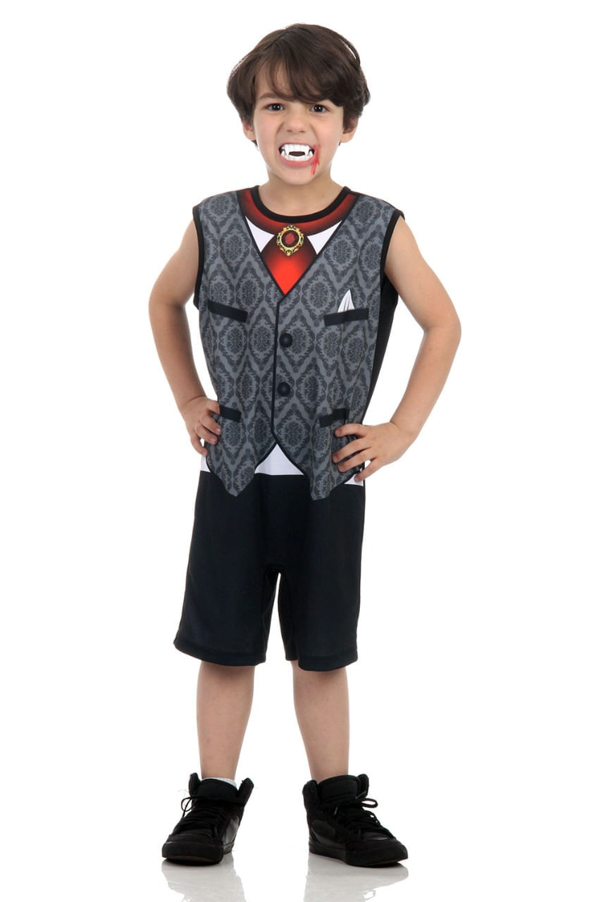 Fantasia Vampiro James Infantil - Siper Pop - Halloween G - Carrefour