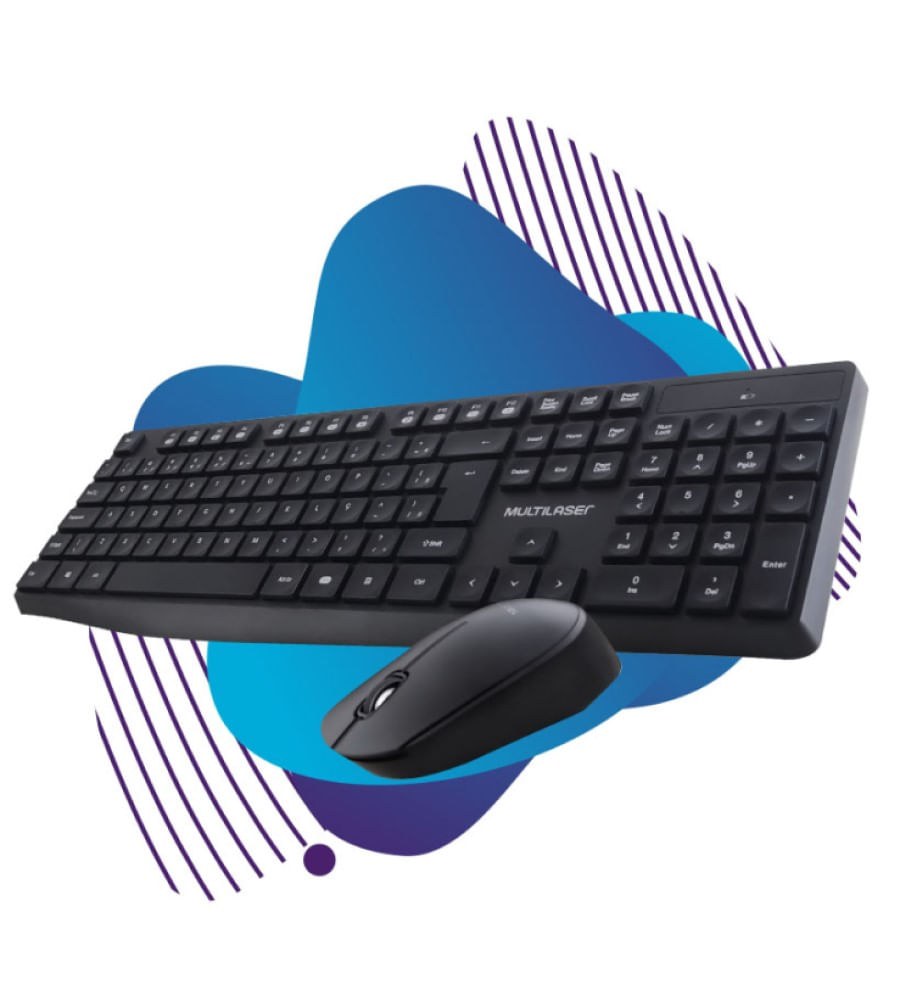 Teclado e Mouse Sem Fio 2.4 GHZ USB Preto - TC244 Multilaser - Carrefour