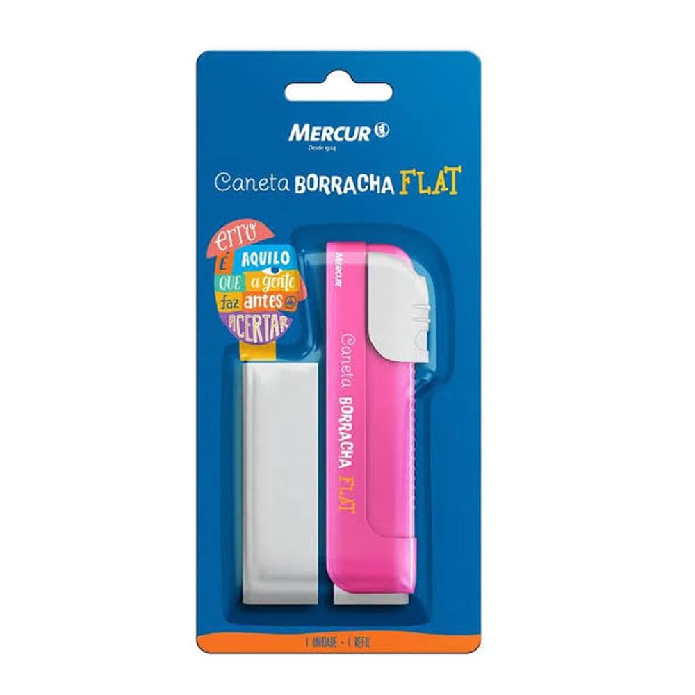 Caneta Borracha Flat Rosa Refil Mercur - Carrefour