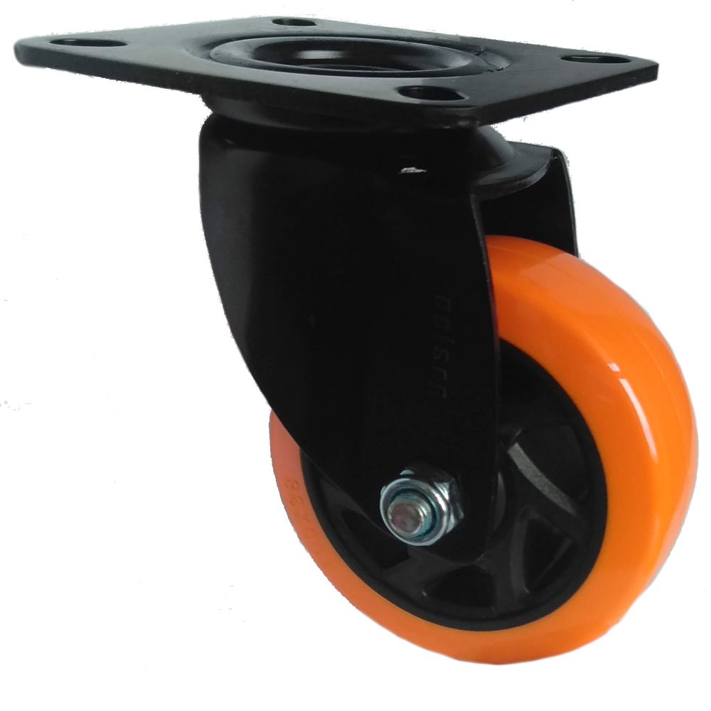 Rodizio giratório polipropileno / poliuretano serie 414 preto/amarelo 4 ...