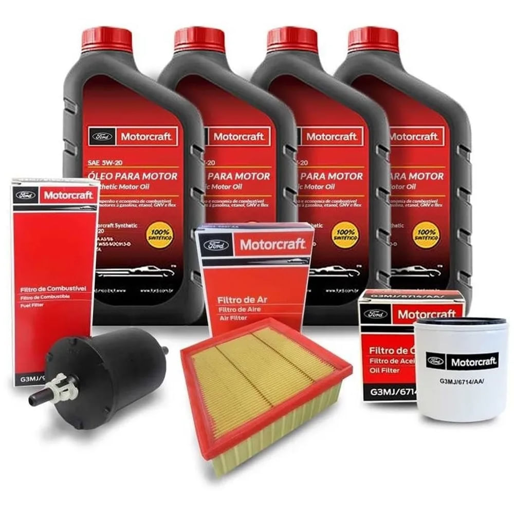 Kit Revisão 4 Litros De Óleo 5w20 + Filtros Motorcraft Ford Ka Ecosport ...