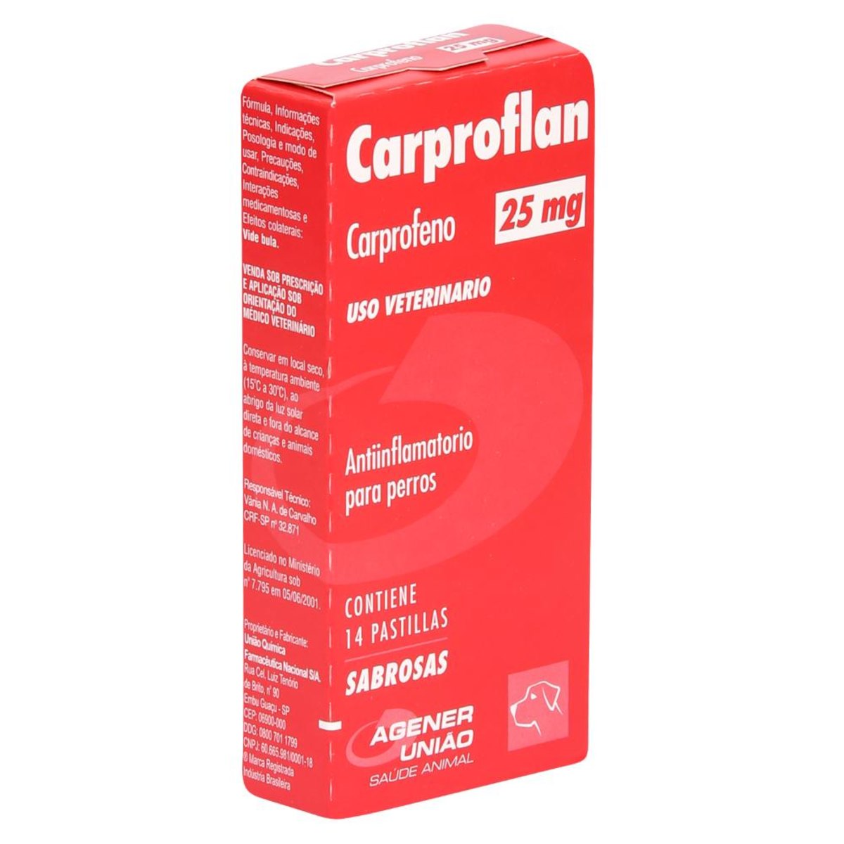 Anti-Inflamatório Carproflan Agener 25mg c/ 14 Comprimidos - Carrefour