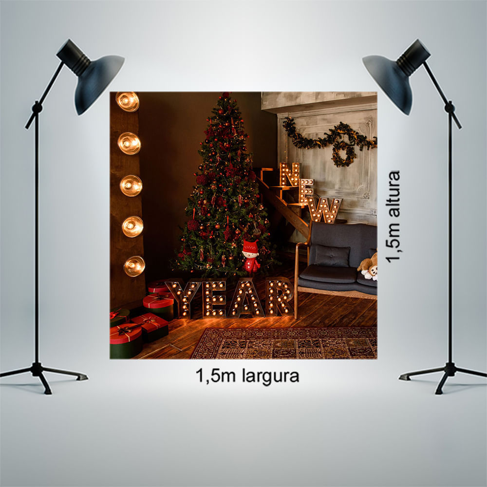 Fundo fotográfico Backdrop natal ano novo 1.5x1.5mp1712 - Carrefour