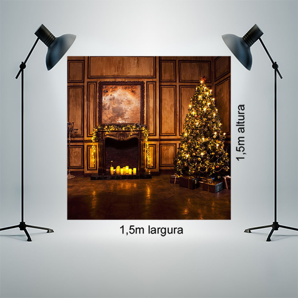 Fundo fotográfico Backdrop sala com lareira natal 1.5x1.5mp1721 - Carrefour