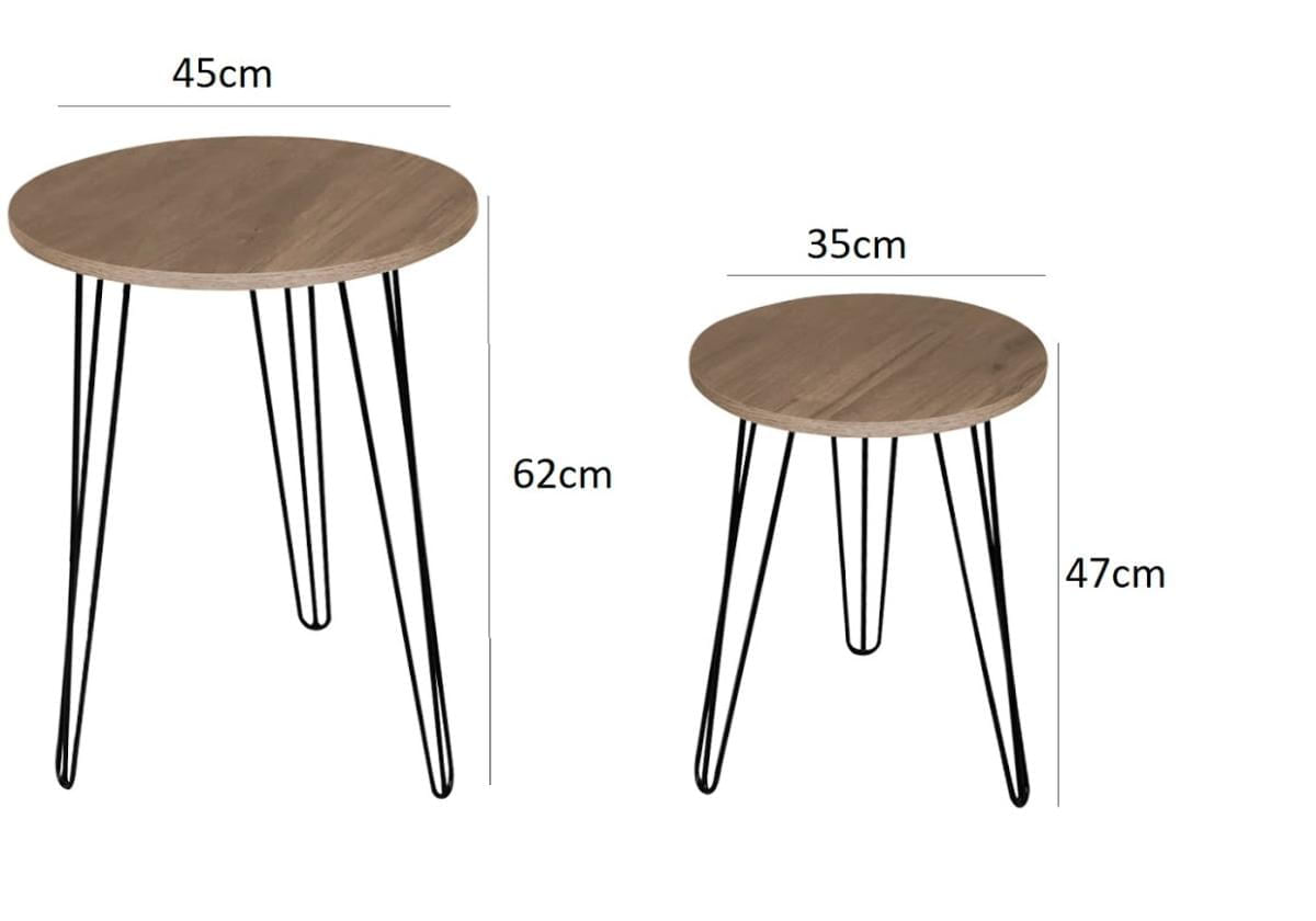 Kit Mesa de Apoio e Lateral Canto Redonda Tampo MDF Madeirado Corazzi ...